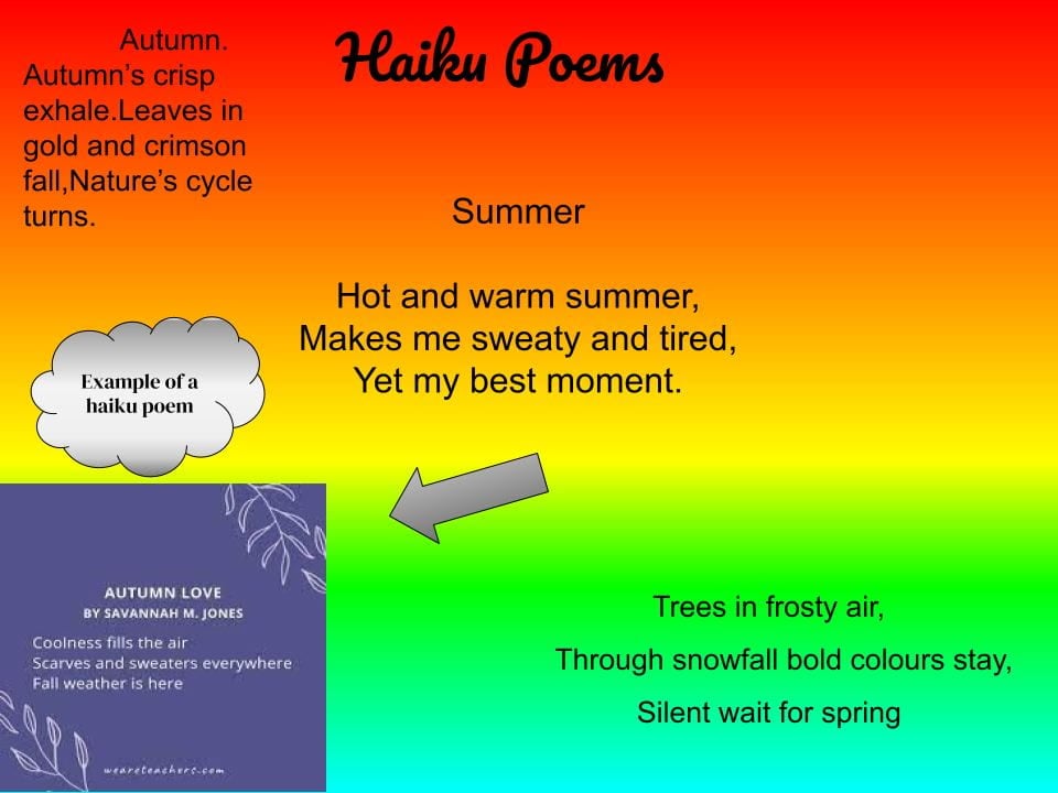 Haiku poems. – Kalisi @ Glen Innes School